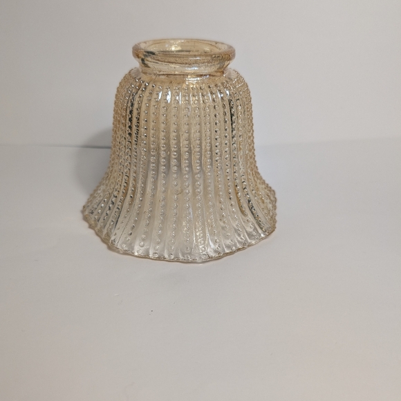 Accents | Vintage Iridescent Light Amber Beaded Hobnail Ruffled Glass ...